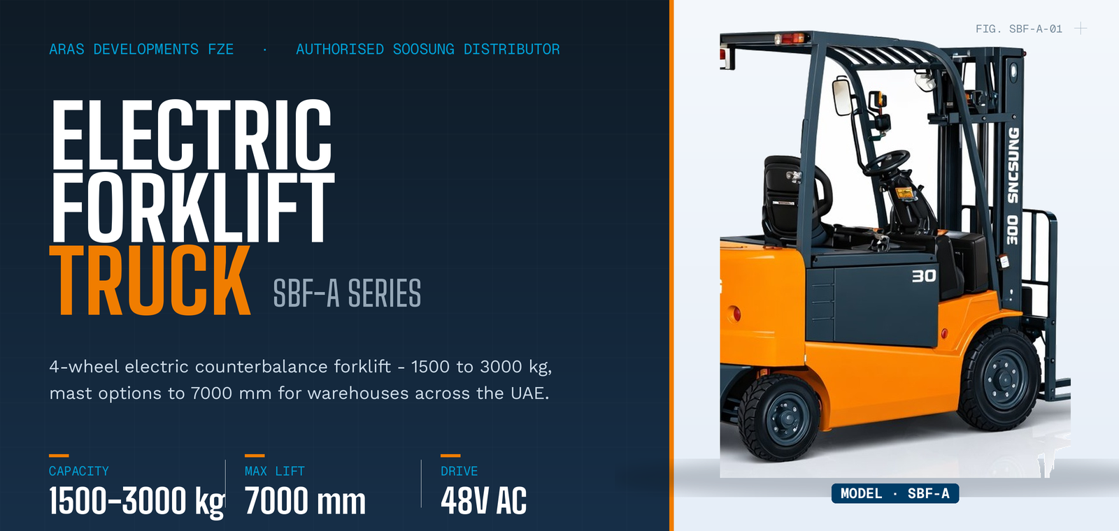 Soosung SBF-A 4-Wheel Electric Forklift | Aras